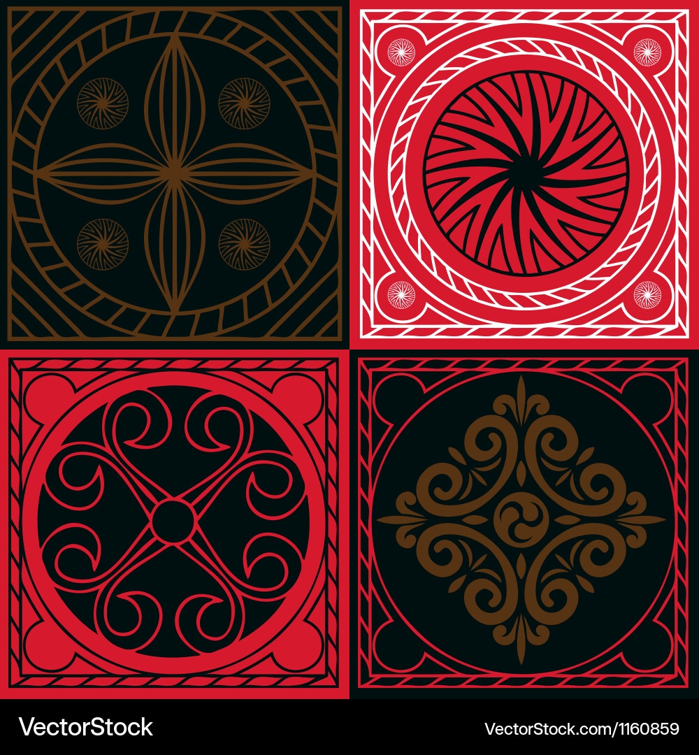 Red ornamental scuares Royalty Free Vector Image