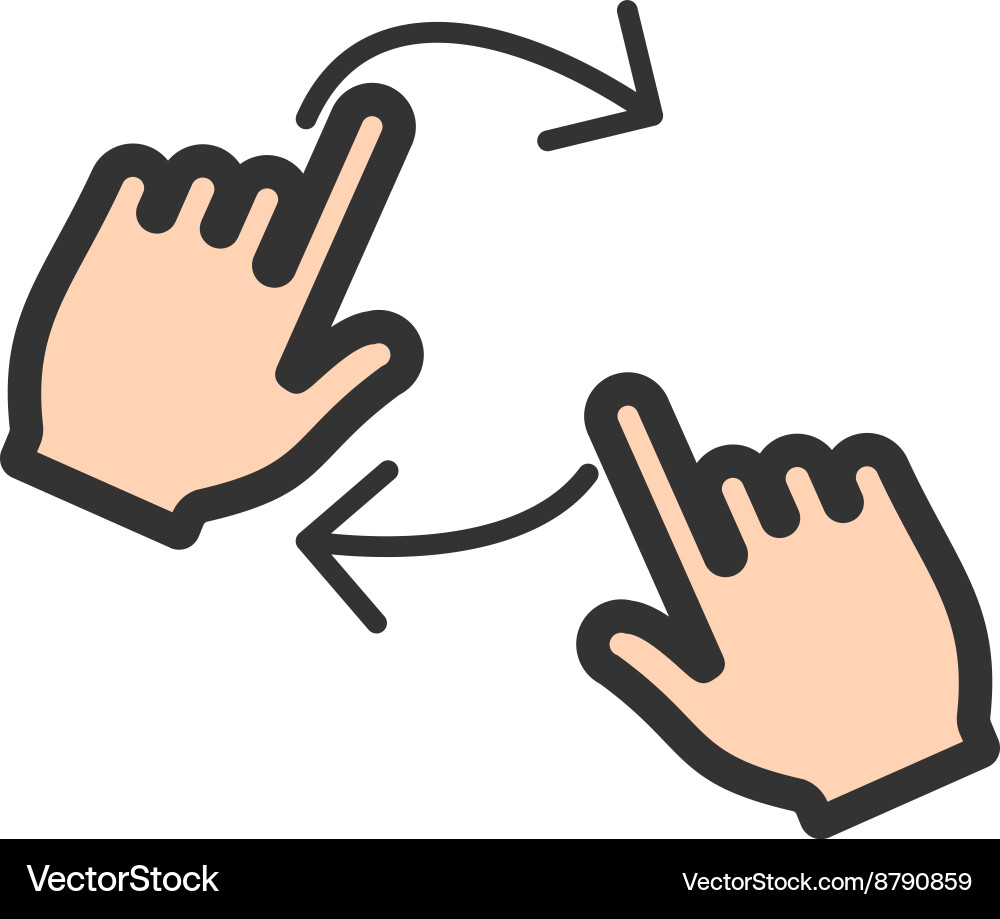Rotate with two hands Royalty Free Vector Image