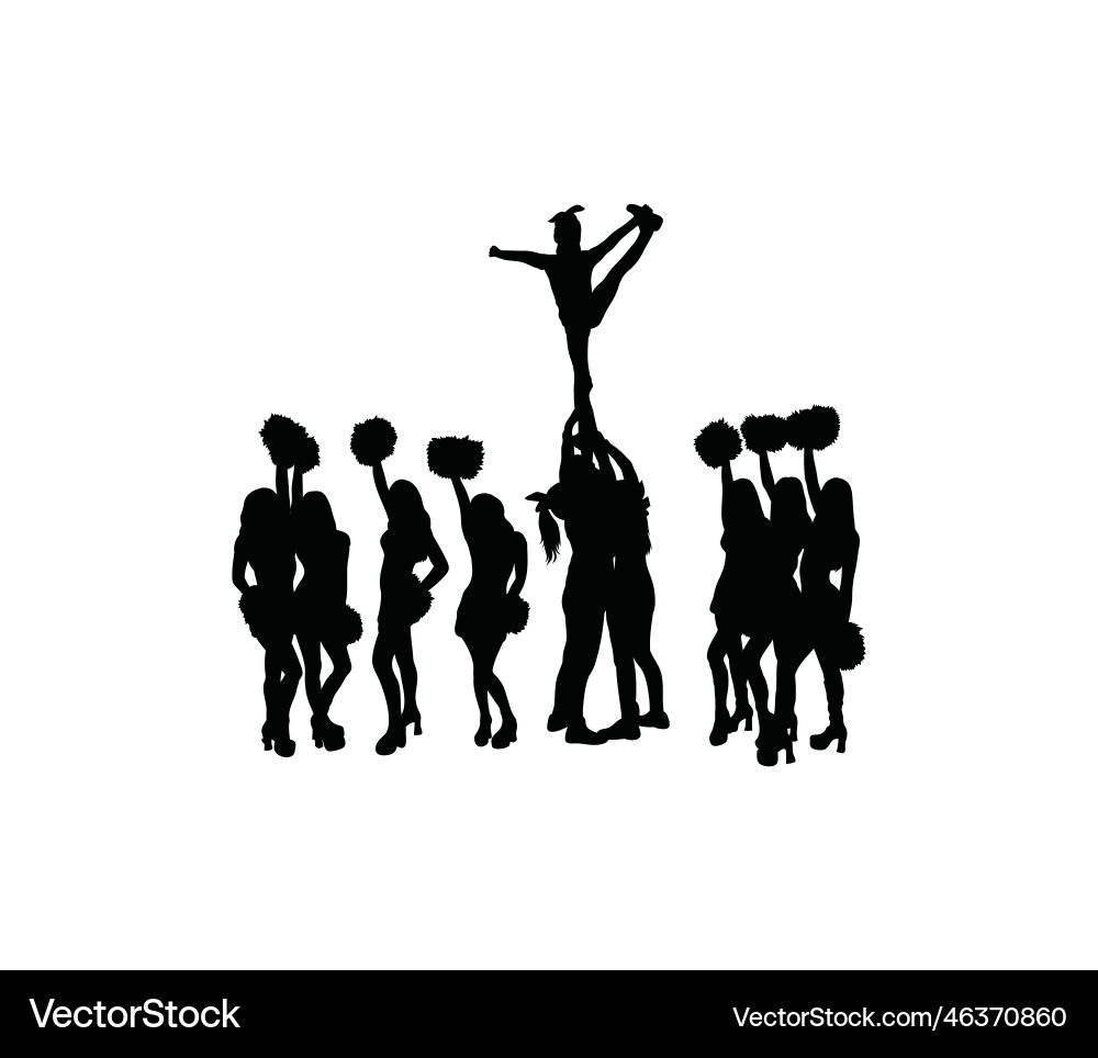 Cheerleader activity silhouettes Royalty Free Vector Image