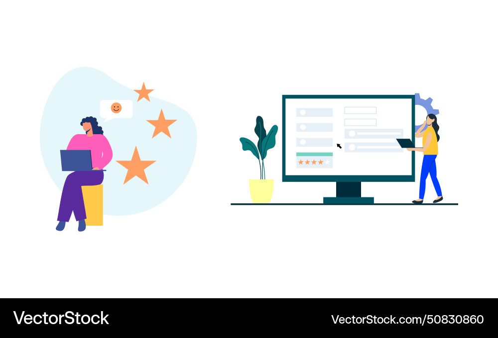 Feedback and review concept Royalty Free Vector Image