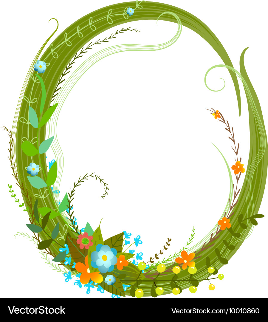 Floral Calligraphy Lettering O Royalty Free Vector Image