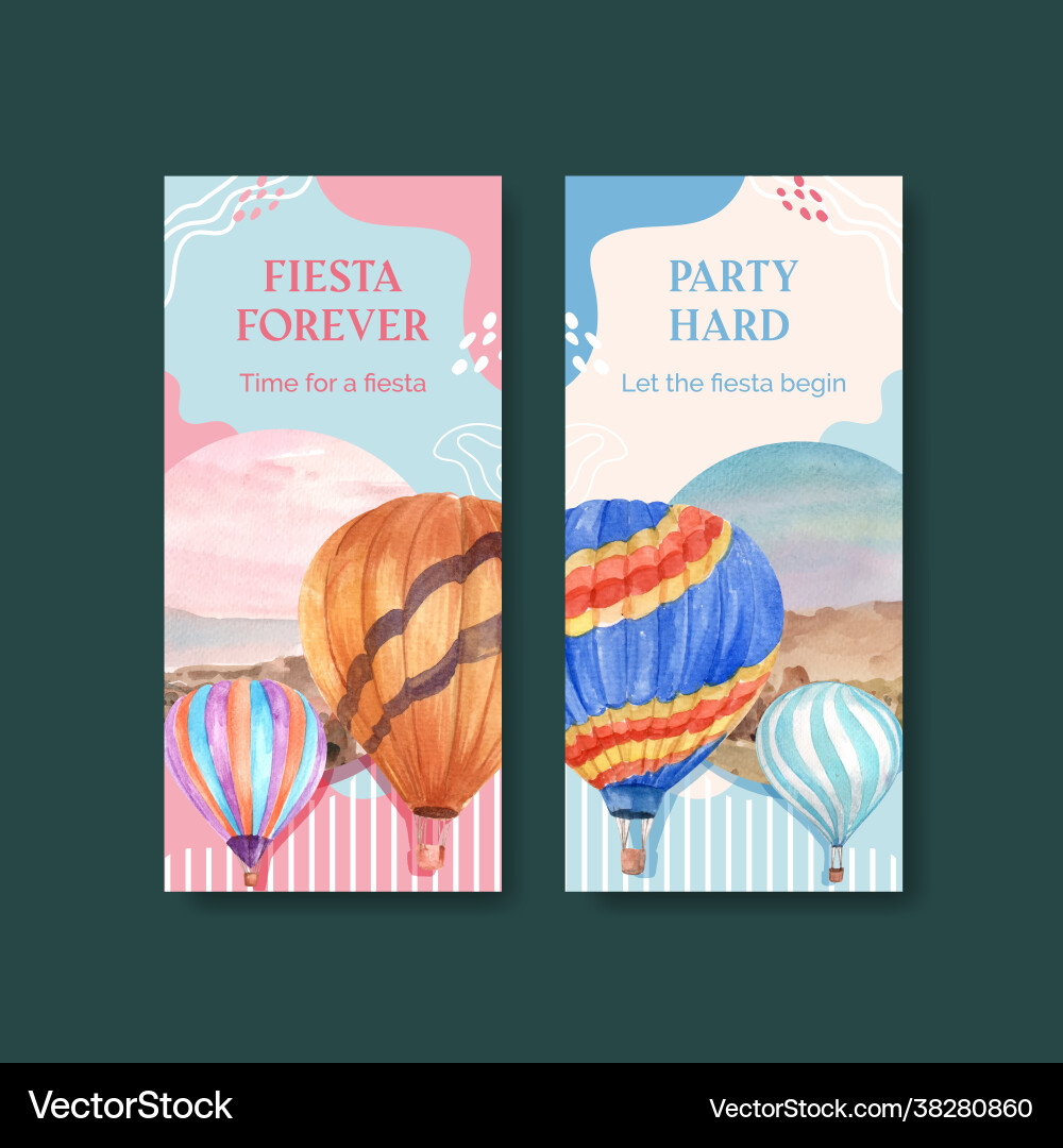 Flyer template with balloon fiesta concept design Vector Image