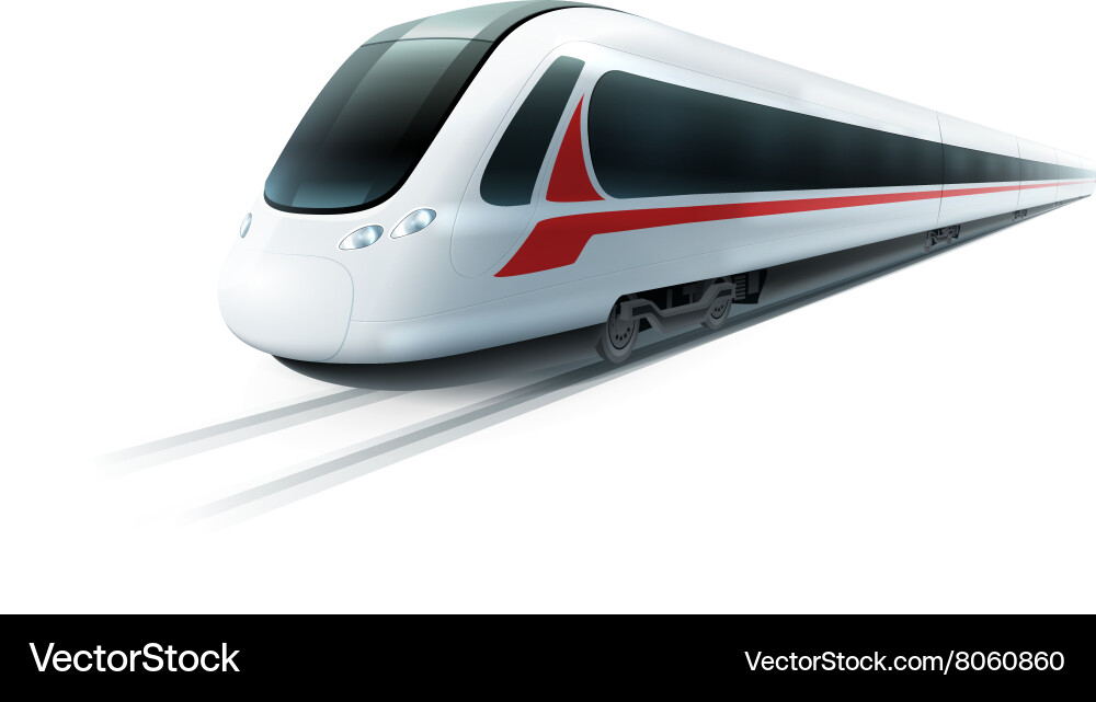 High-speed train realistic isolated image Vector Image