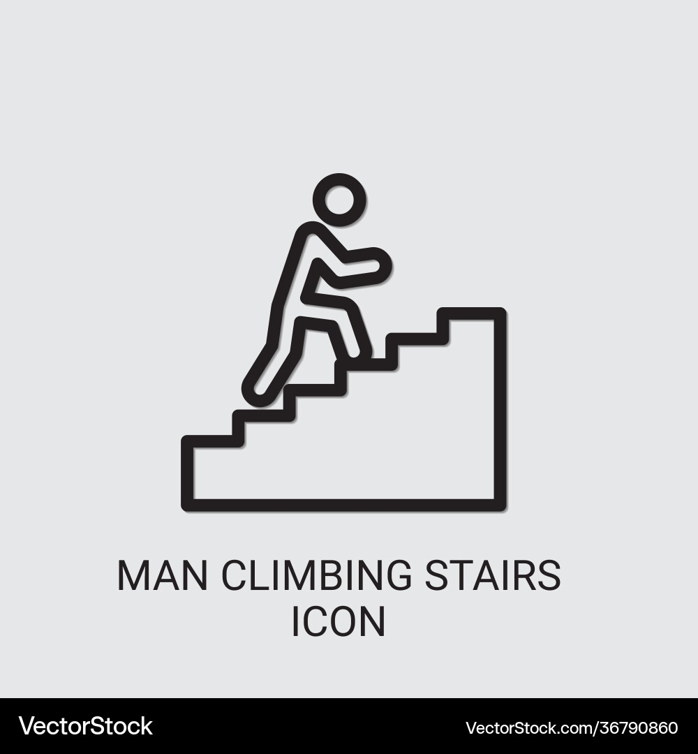 Man climbing stairs icon Royalty Free Vector Image