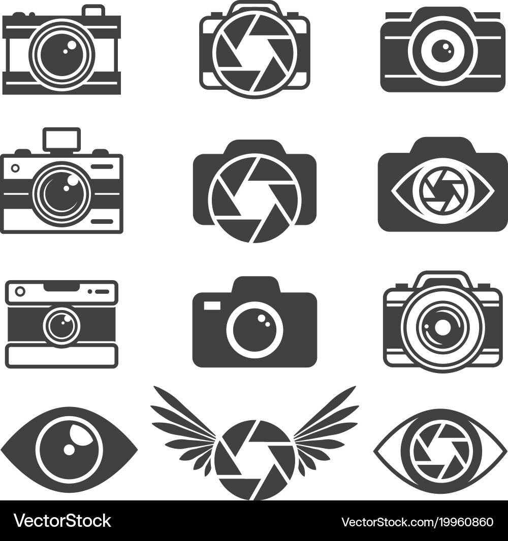 Photography Symbol Set Royalty Free Vector Image