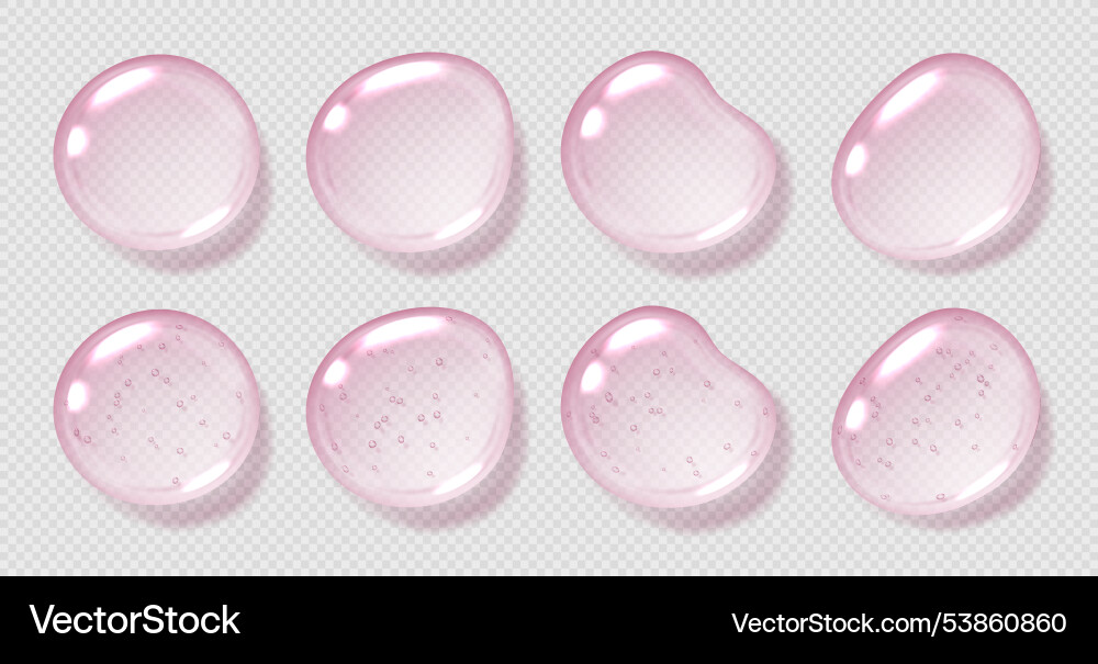 Pink serum drops transparent gel droplets Vector Image