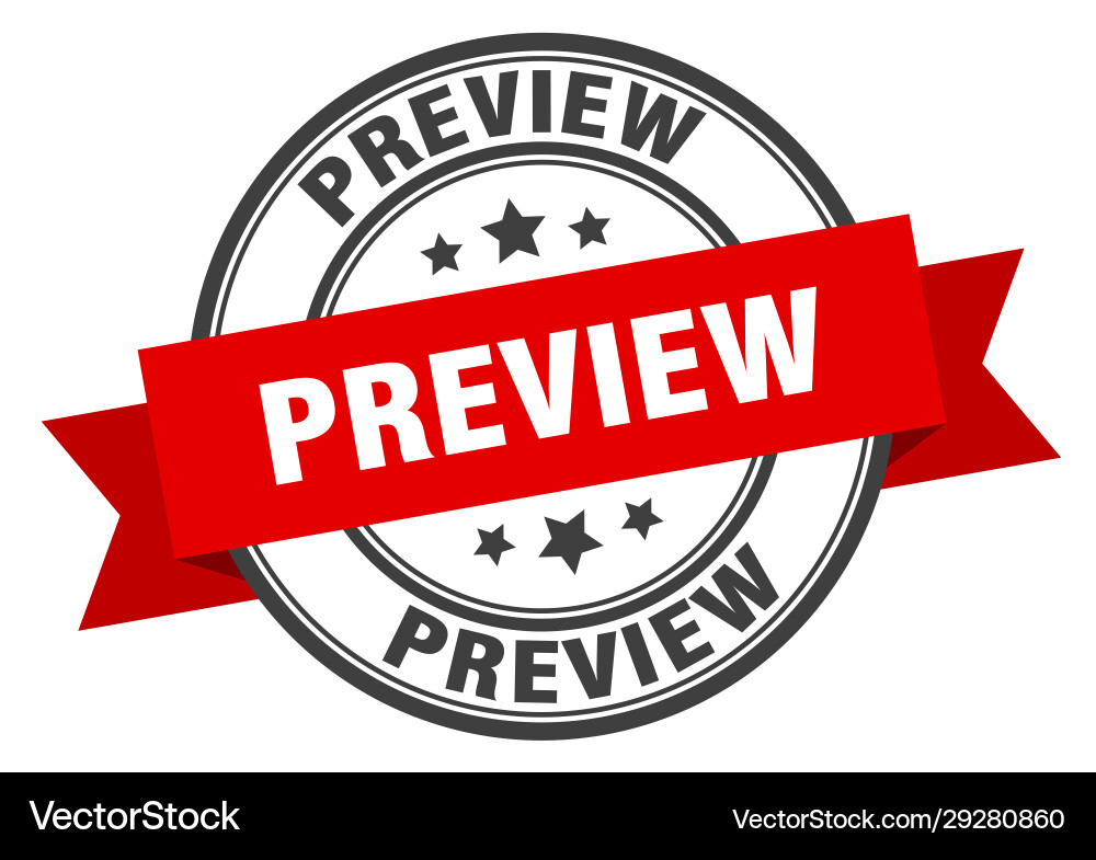 Preview label previewround band sign stamp Vector Image