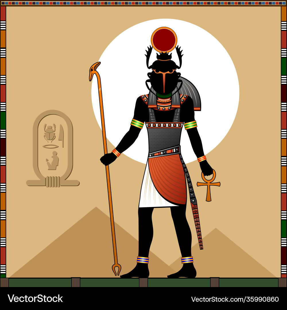 Religion ancient egypt god khepri Royalty Free Vector Image