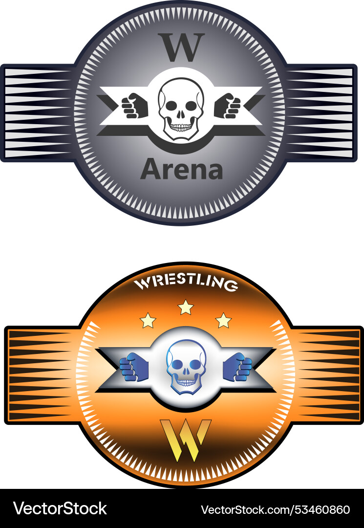 Set wrestling logo design template wrestling Vector Image