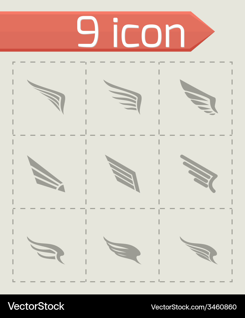 Wing icon set Royalty Free Vector Image - VectorStock