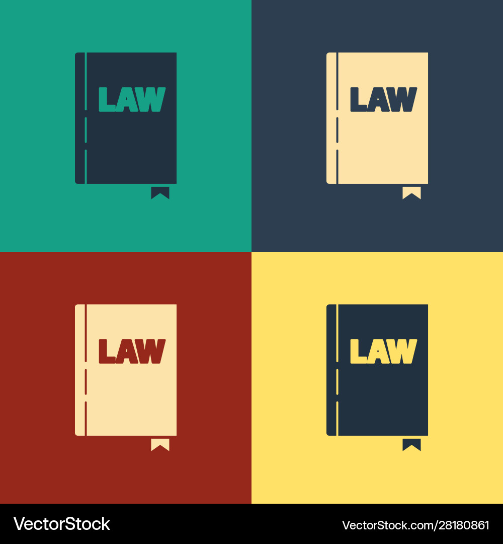 Color law book icon isolated on background Vector Image