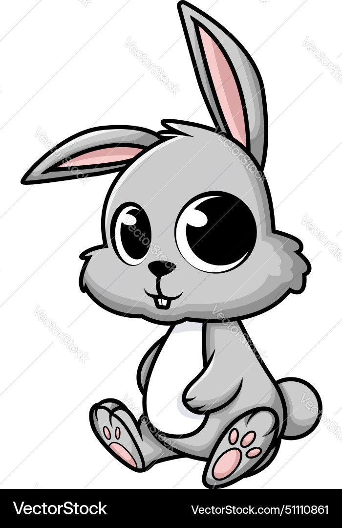 Cute baby rabbit cartoon clip art Royalty Free Vector Image