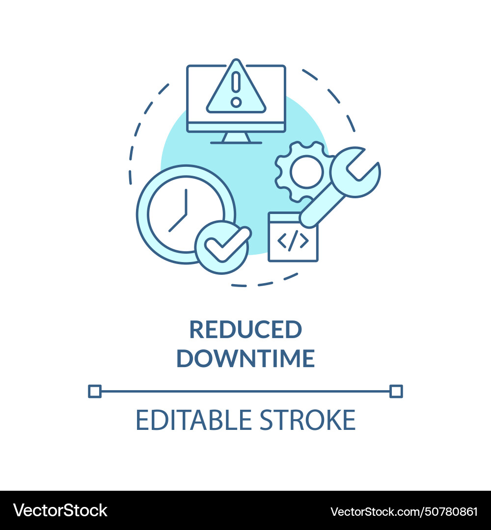 Downtime reduce soft blue concept icon Royalty Free Vector