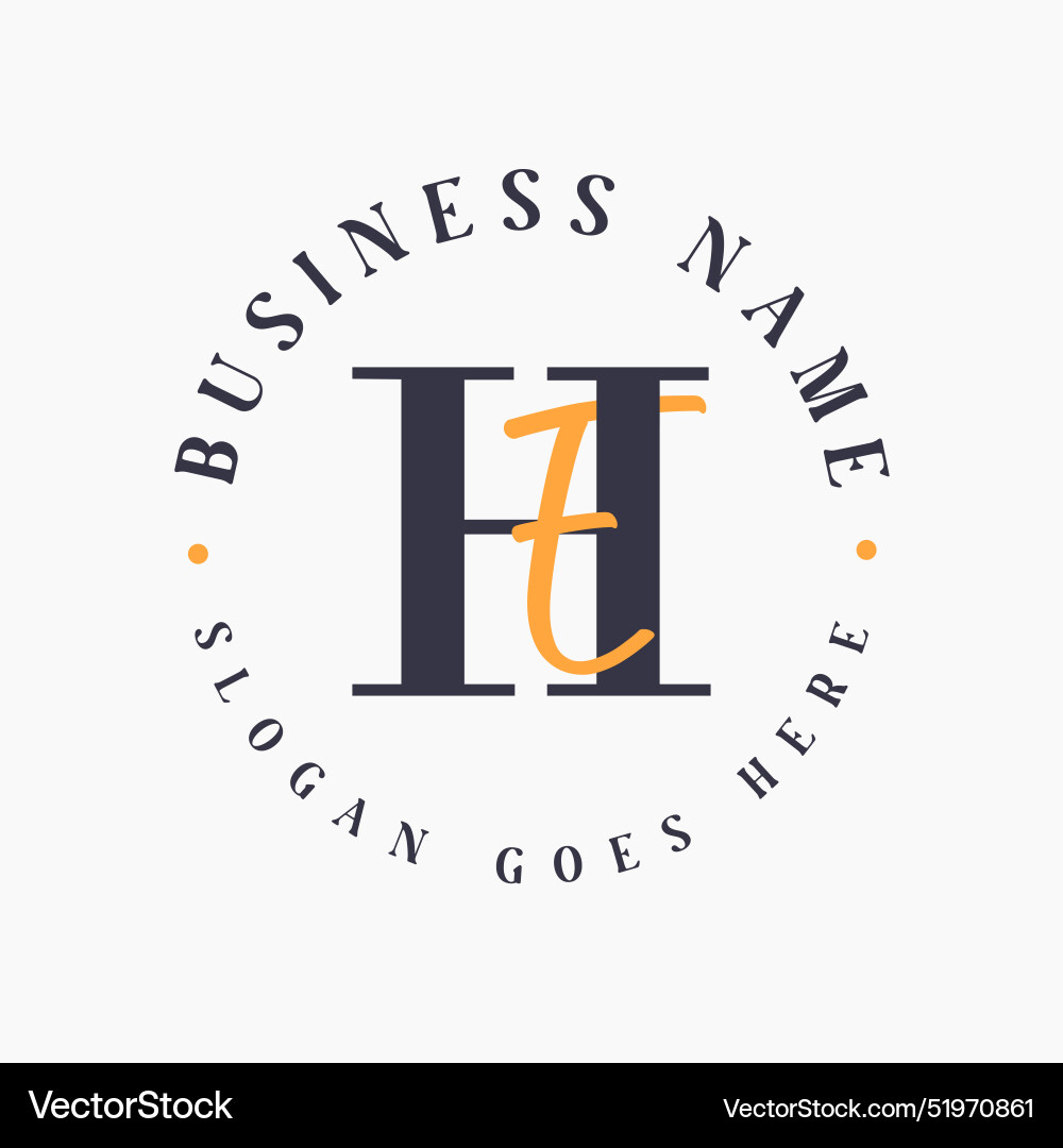 Elegant letter he initials logo for corporate Vector Image