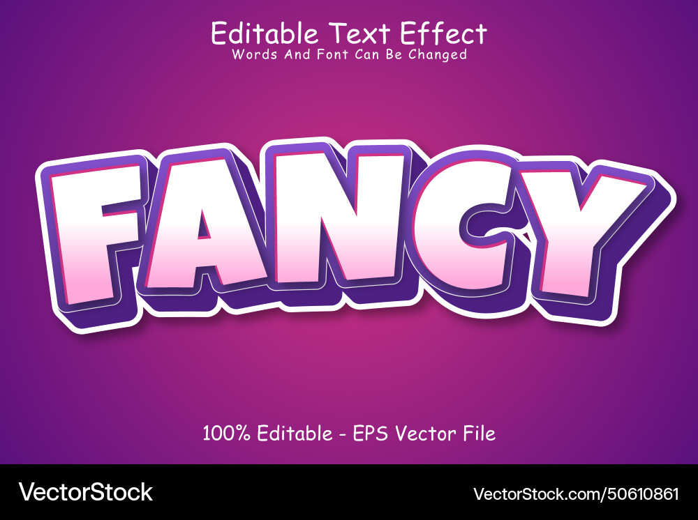 Fancy editable text effect 3 dimension emboss Vector Image