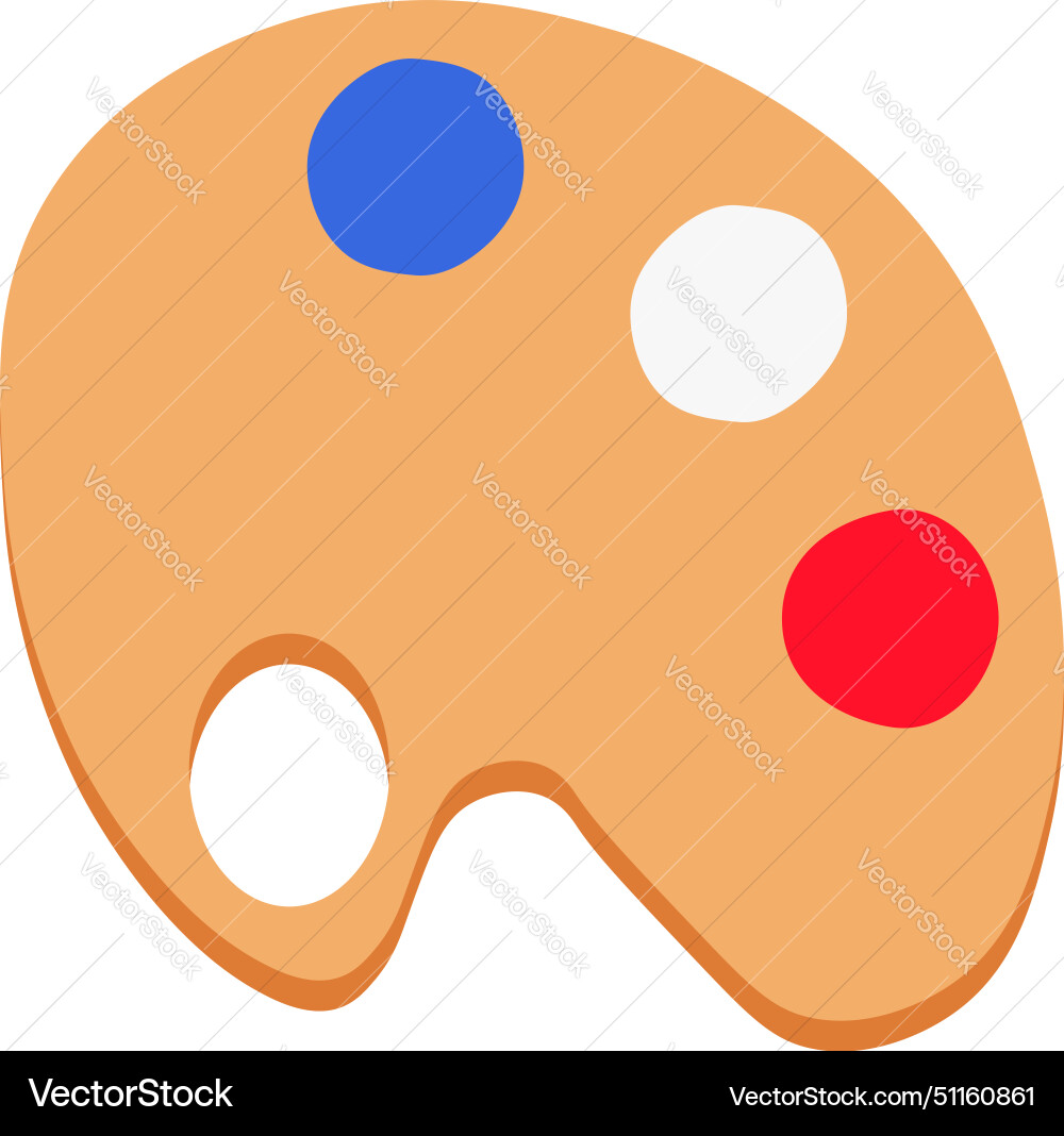 Flat art palette icon for drawing Royalty Free Vector Image