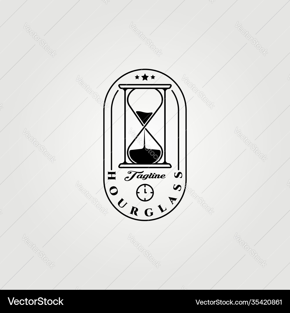 Hourglass logo design simple for branding Vector Image