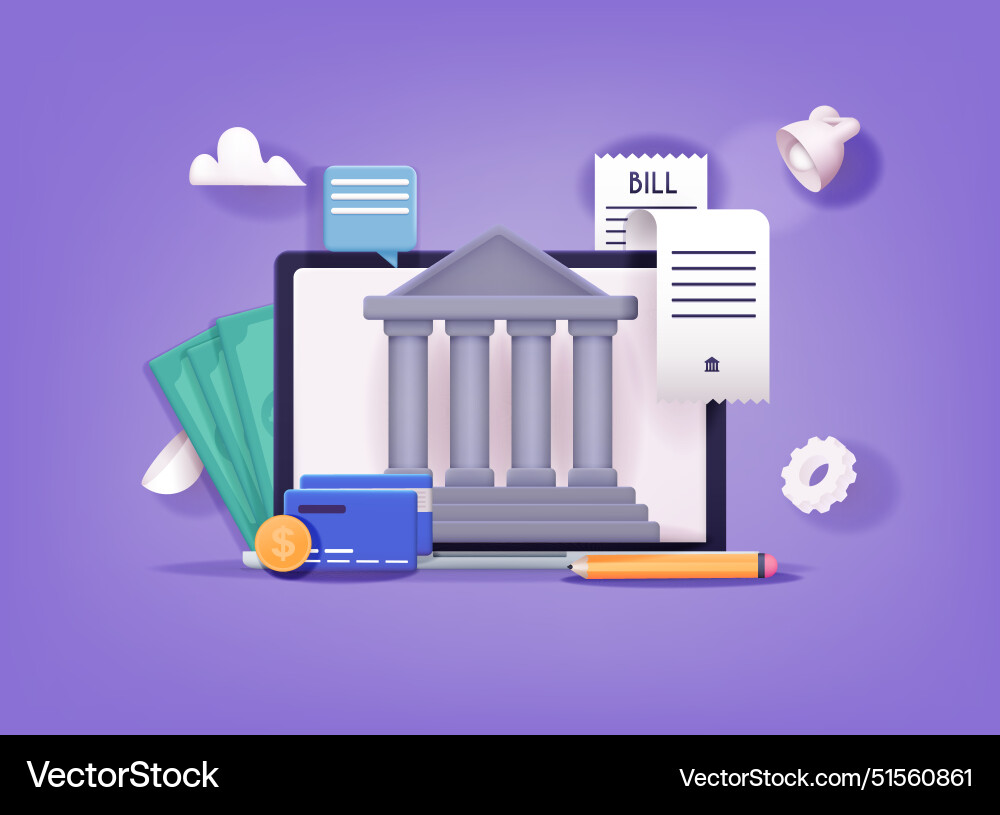 Internet banking purchasing and transaction Vector Image