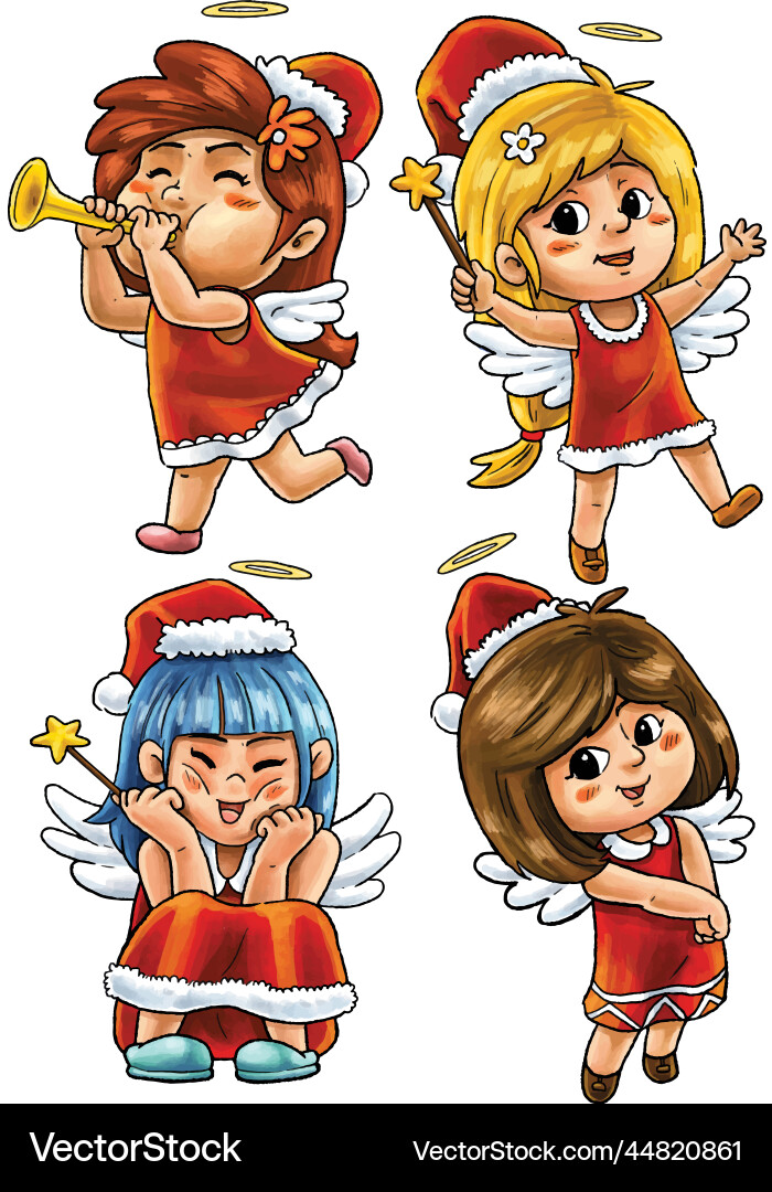 Isolated angel celebrating christmas Royalty Free Vector