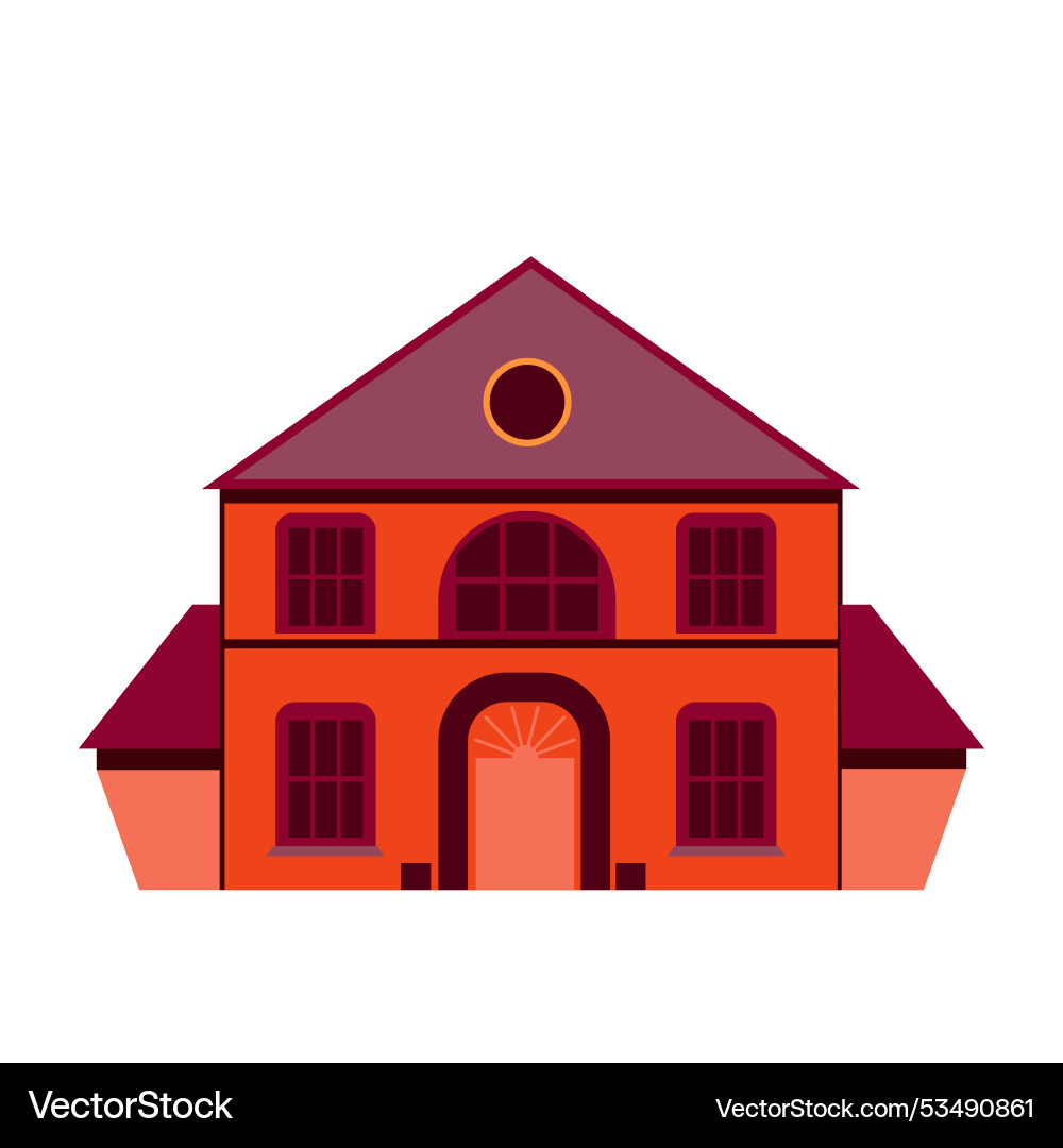 Museum building exterior in flat design classic Vector Image