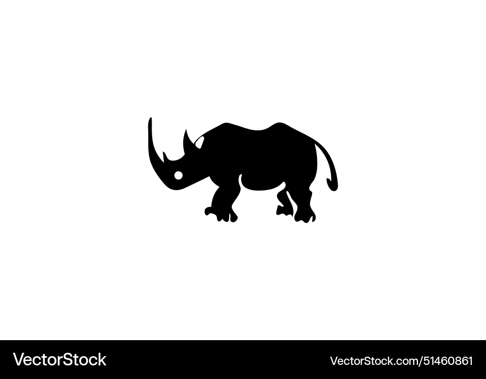 New design minimal style black rhinoceros icon Vector Image