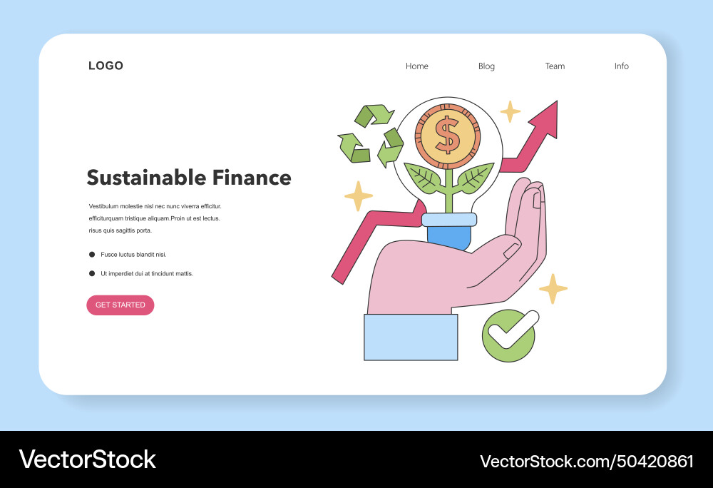 Sustainable finance concept flat Royalty Free Vector Image