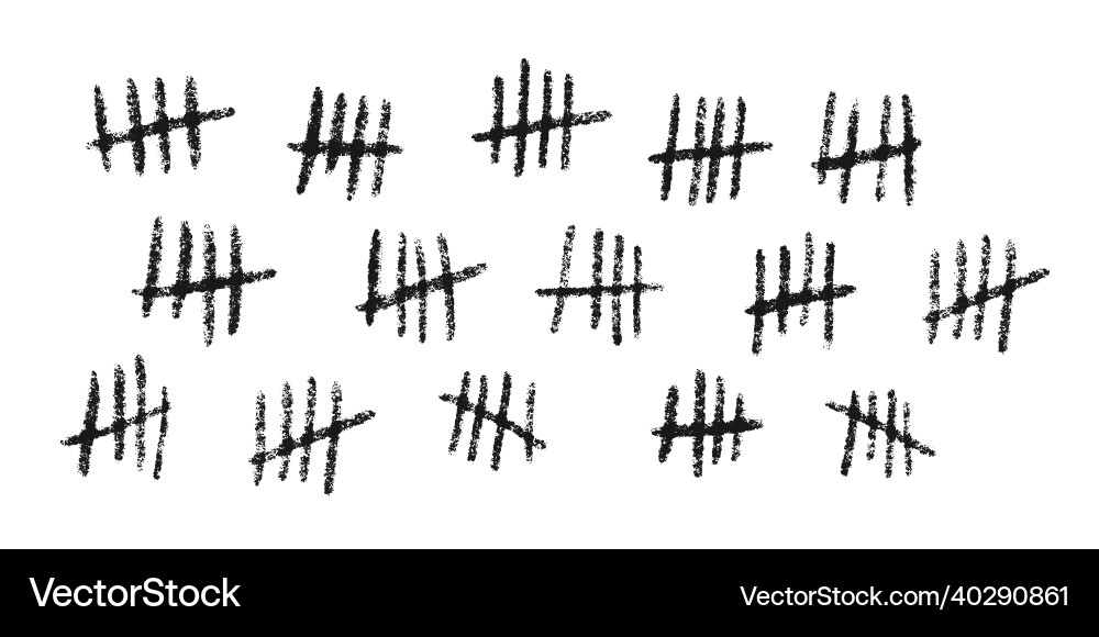 Tally marks hand drawn lines or sticks sorted Vector Image