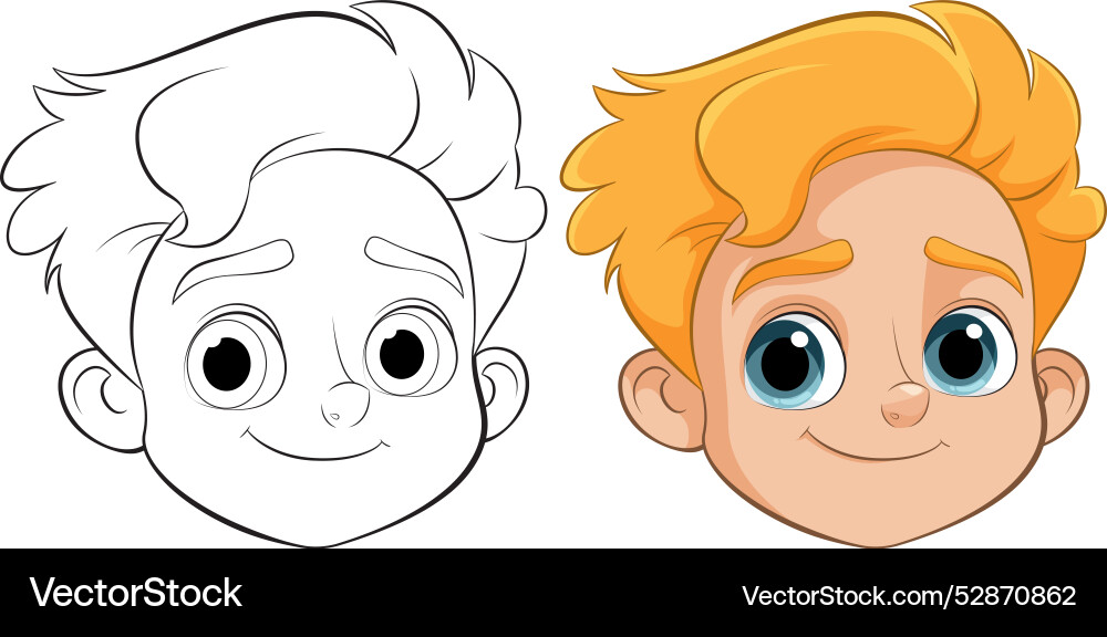 A smiling boys face Royalty Free Vector Image - VectorStock