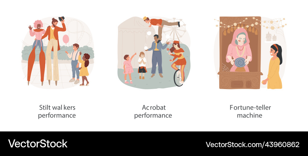 Amusement park performance isolated cartoon Vector Image