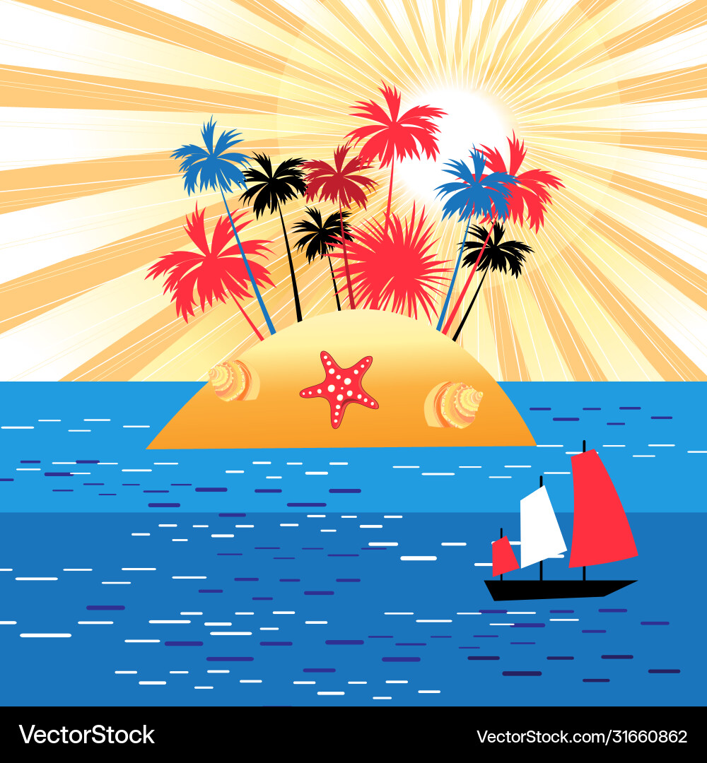 An island paradise Royalty Free Vector Image - VectorStock