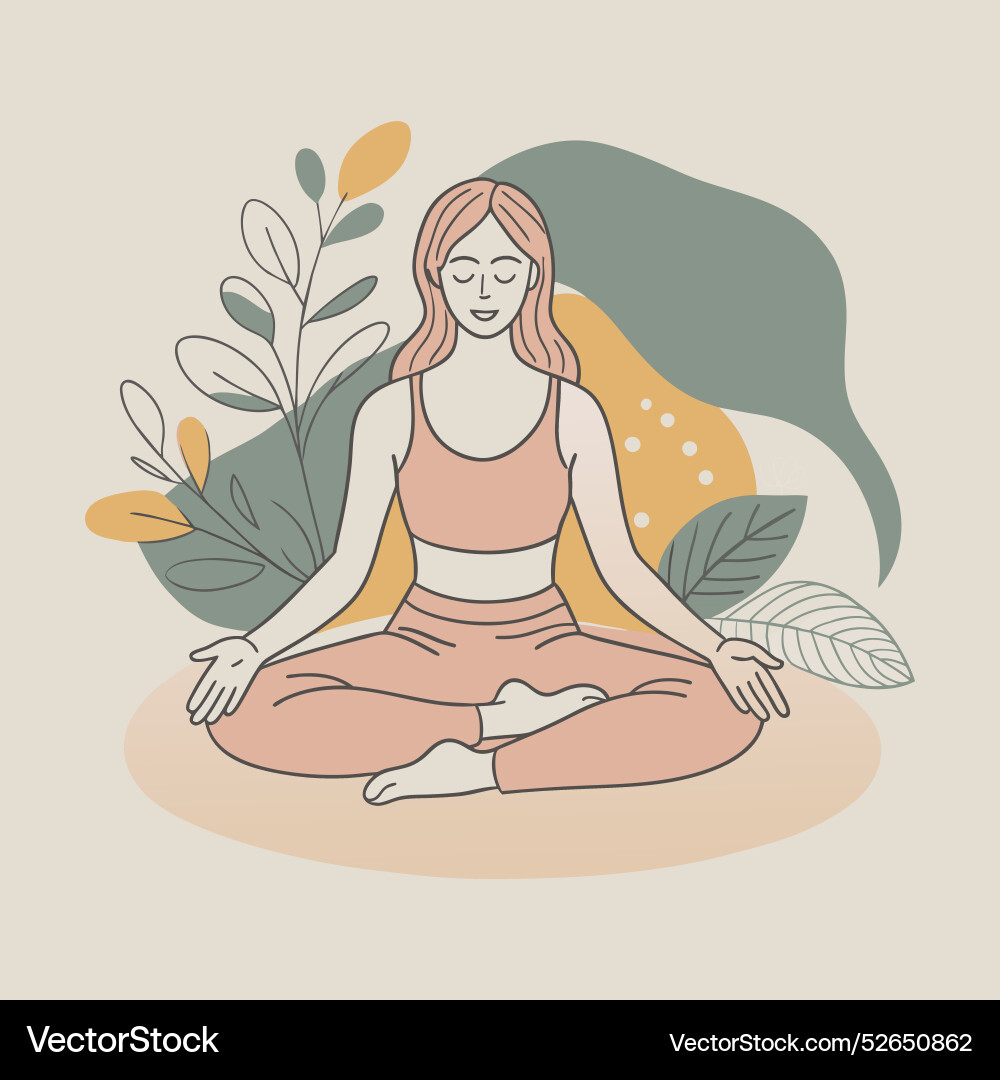 An woman doing yoga Royalty Free Vector Image - VectorStock