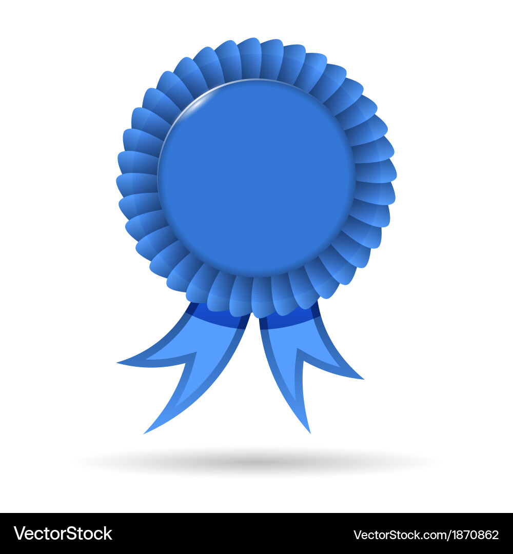 Award blue ribbon Royalty Free Vector Image - VectorStock