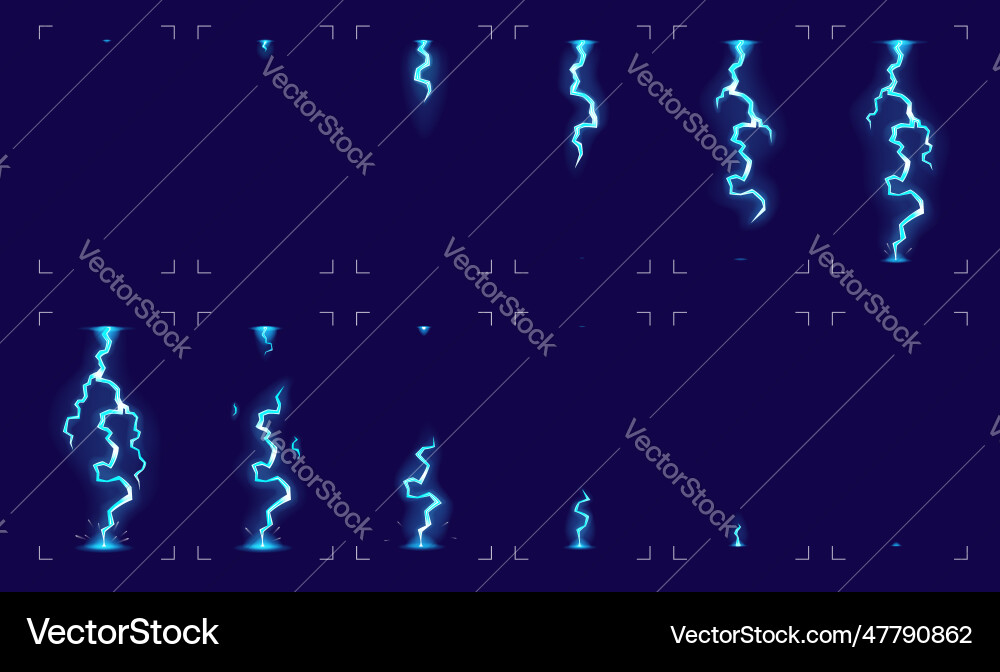 Cartoon Lightning Sprite Animation Royalty Free Vector Image