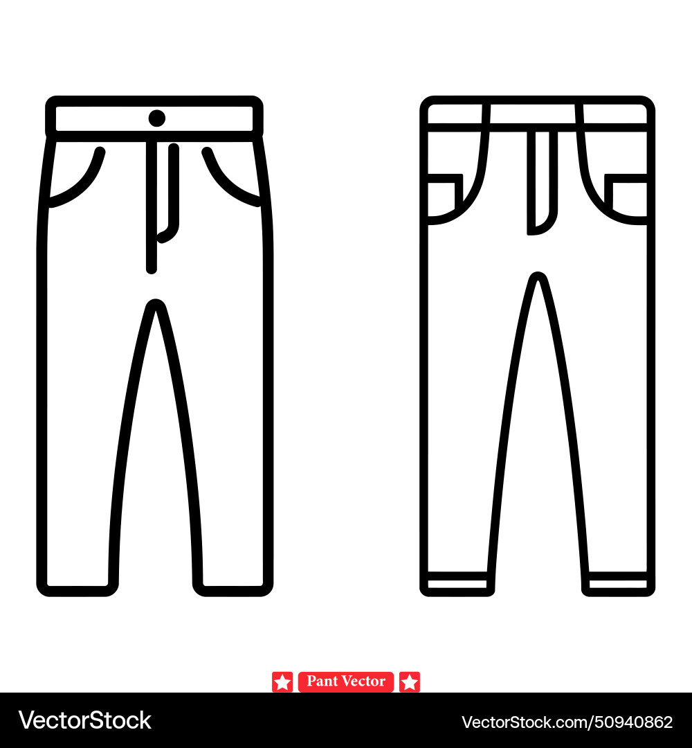 Casual chic pant designs comfortable Royalty Free Vector