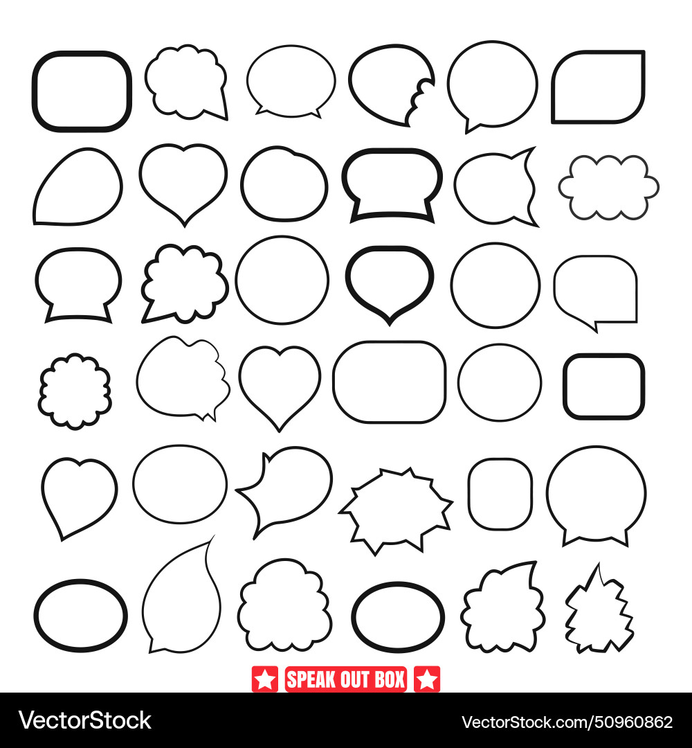 Conversation starters speak out box designs Vector Image