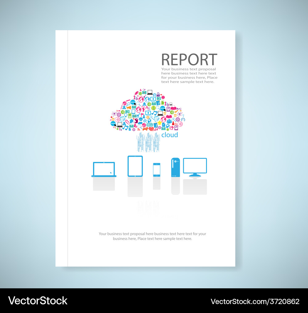 Cover report social network background with media Vector Image