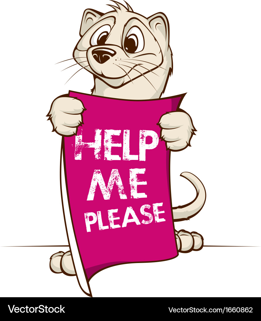 Cute Mink Asking for Help Royalty Free Vector Image