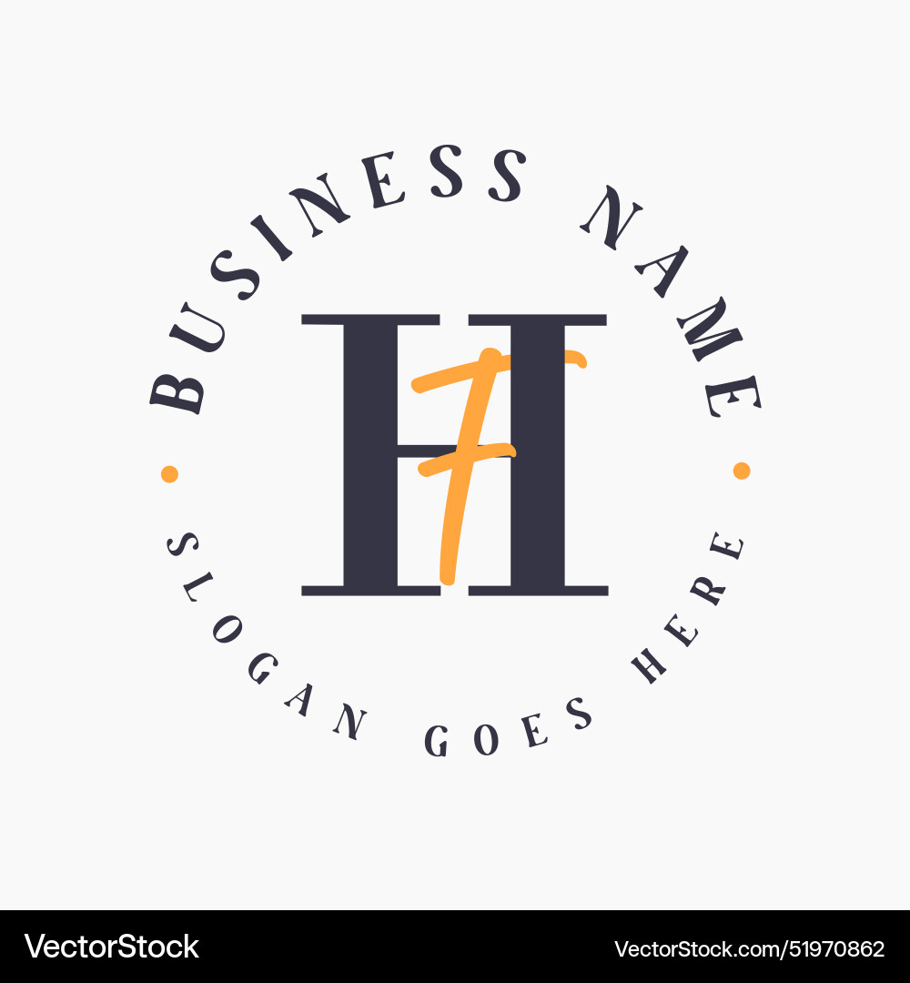 Elegant letter hf initials logo for corporate Vector Image