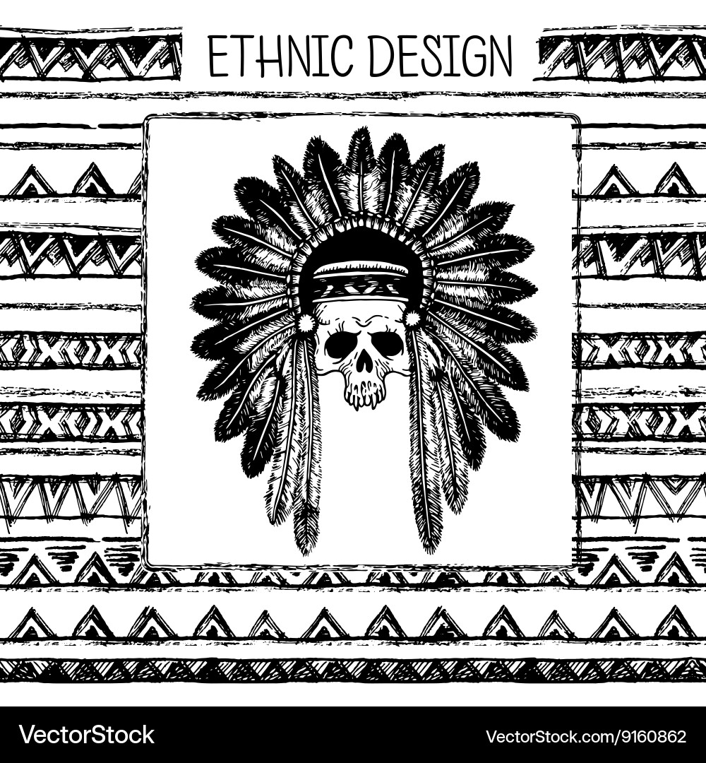 Indian Ethnic Headdress Pattern Royalty Free Vector Image