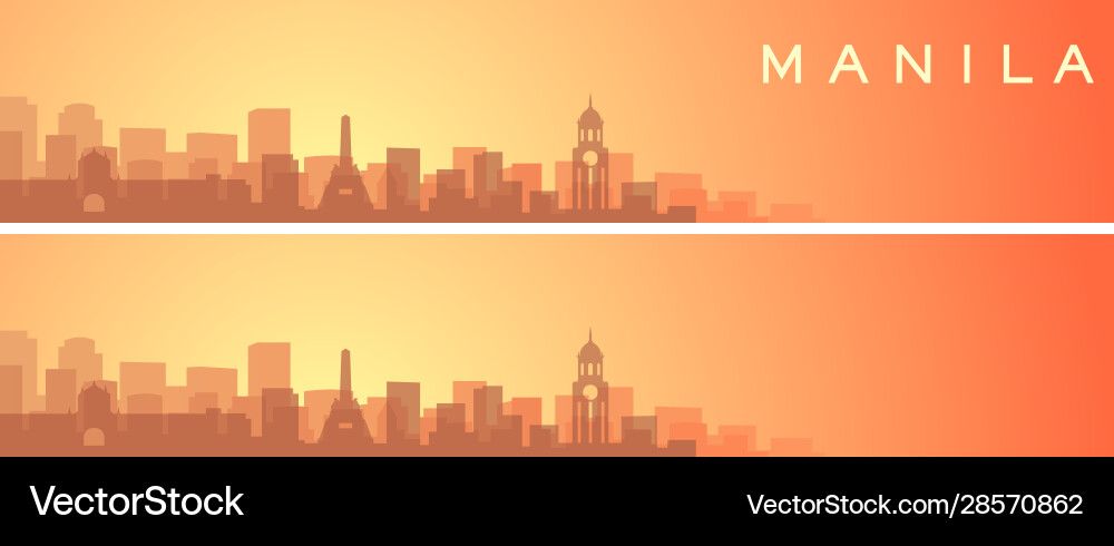 Manila beautiful skyline scenery banner Royalty Free Vector