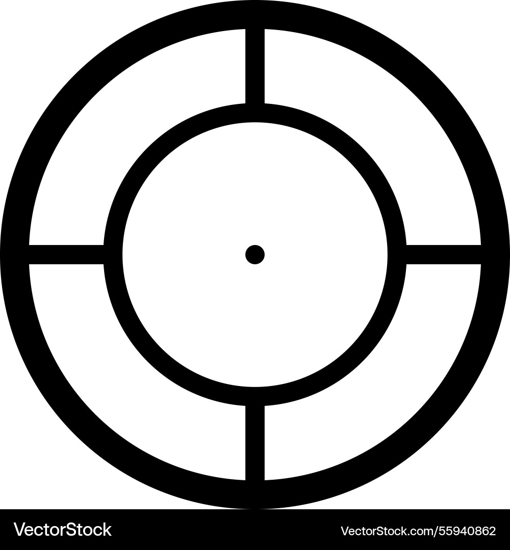 Minimalist crosshair reticle design featuring a Vector Image
