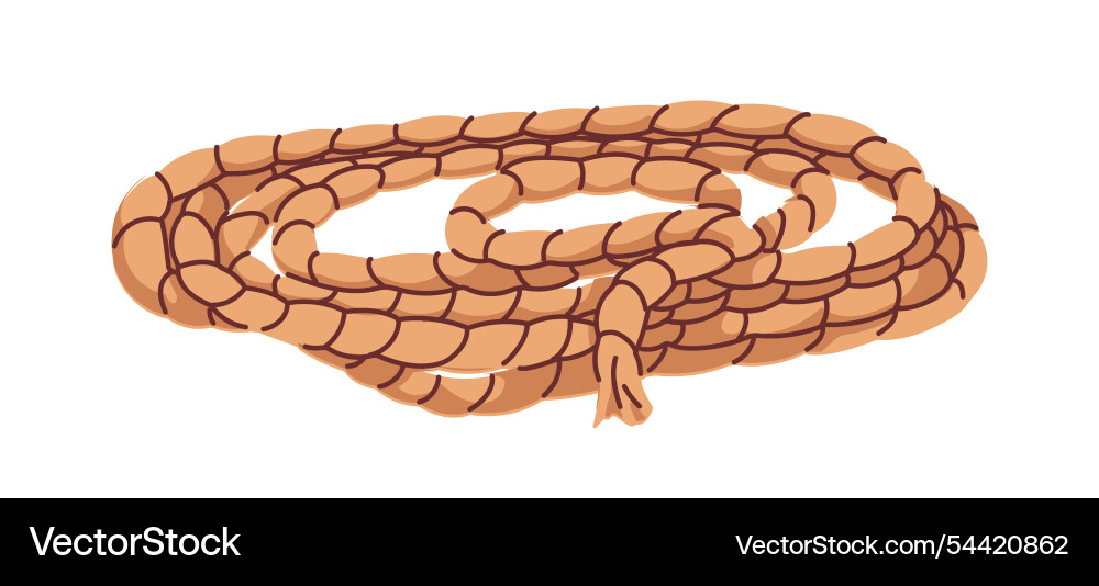 Rope coiled strong cord rough lasso tool twine Vector Image