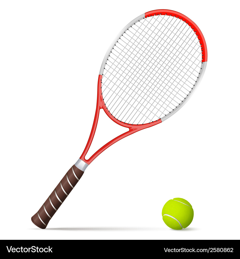 Tennis racket and ball Royalty Free Vector Image