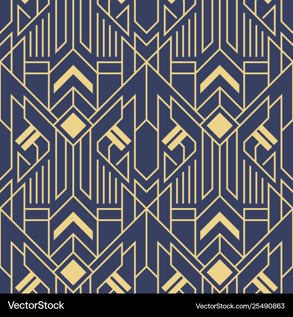 Abstract art deco modern geometric tiles blue Vector Image