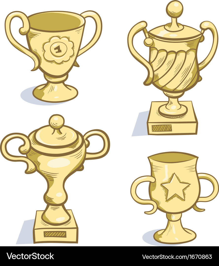 Gold trophy collection Royalty Free Vector Image