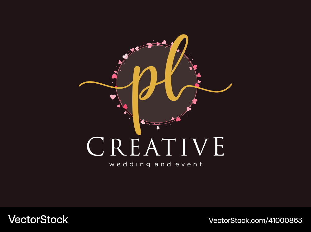 Initial pl feminine logo usable Royalty Free Vector Image