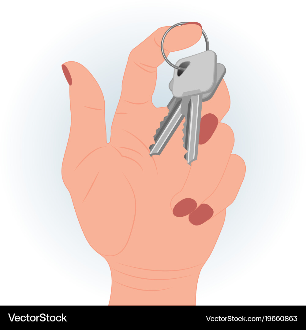 Keys in a hand Royalty Free Vector Image - VectorStock