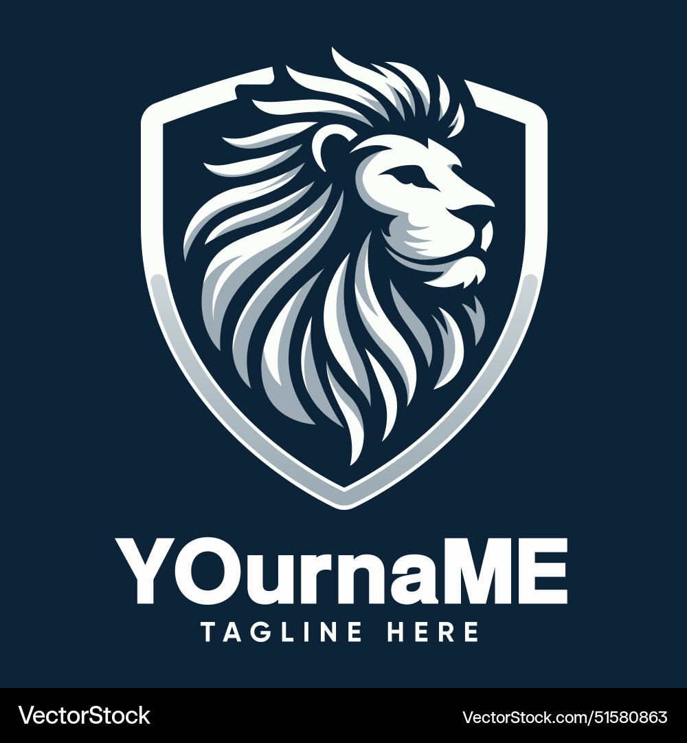 Lion head logo template Royalty Free Vector Image