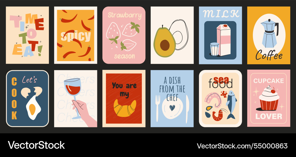 Retro Food Menu & Poster Templates Royalty Free Vector