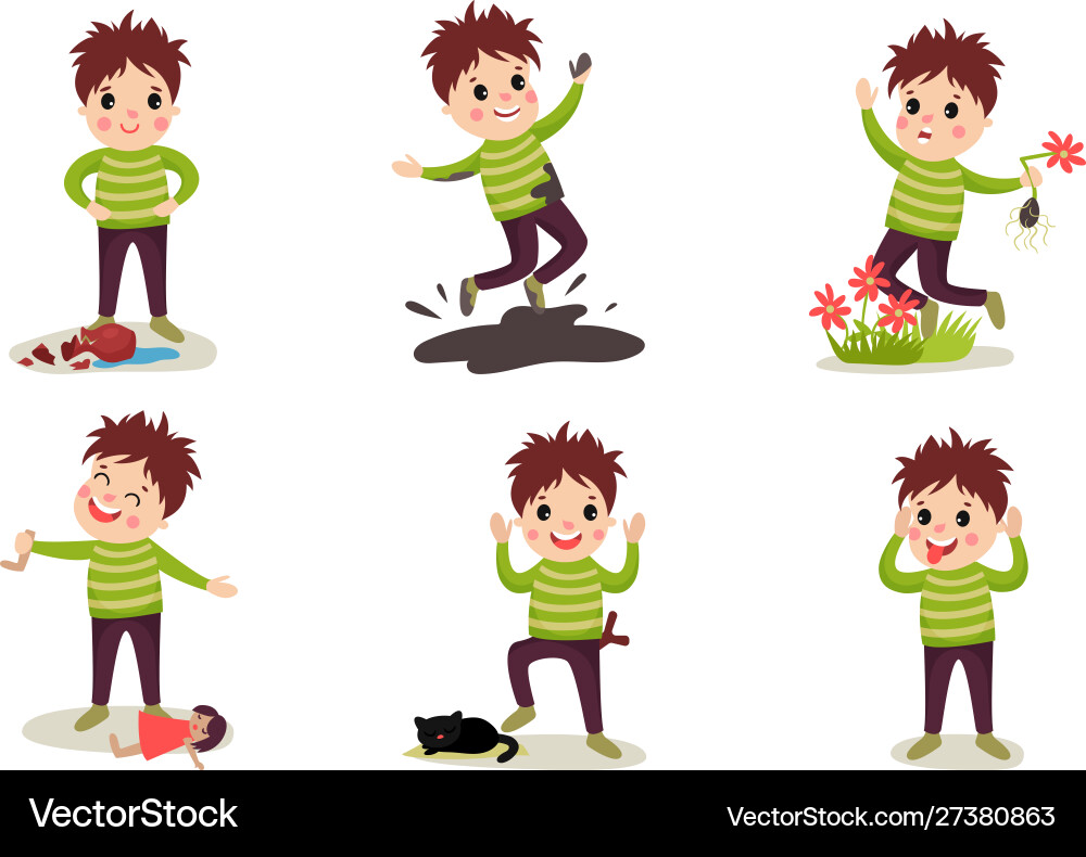 Set of with boys Royalty Free Vector Image - VectorStock